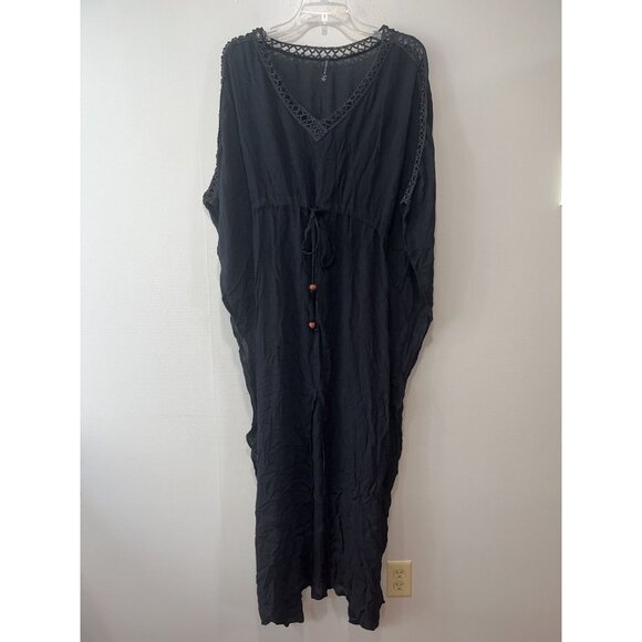 Raviya | Swim | Raviya Womens Black Maxi Dress With Crochet Trim ...